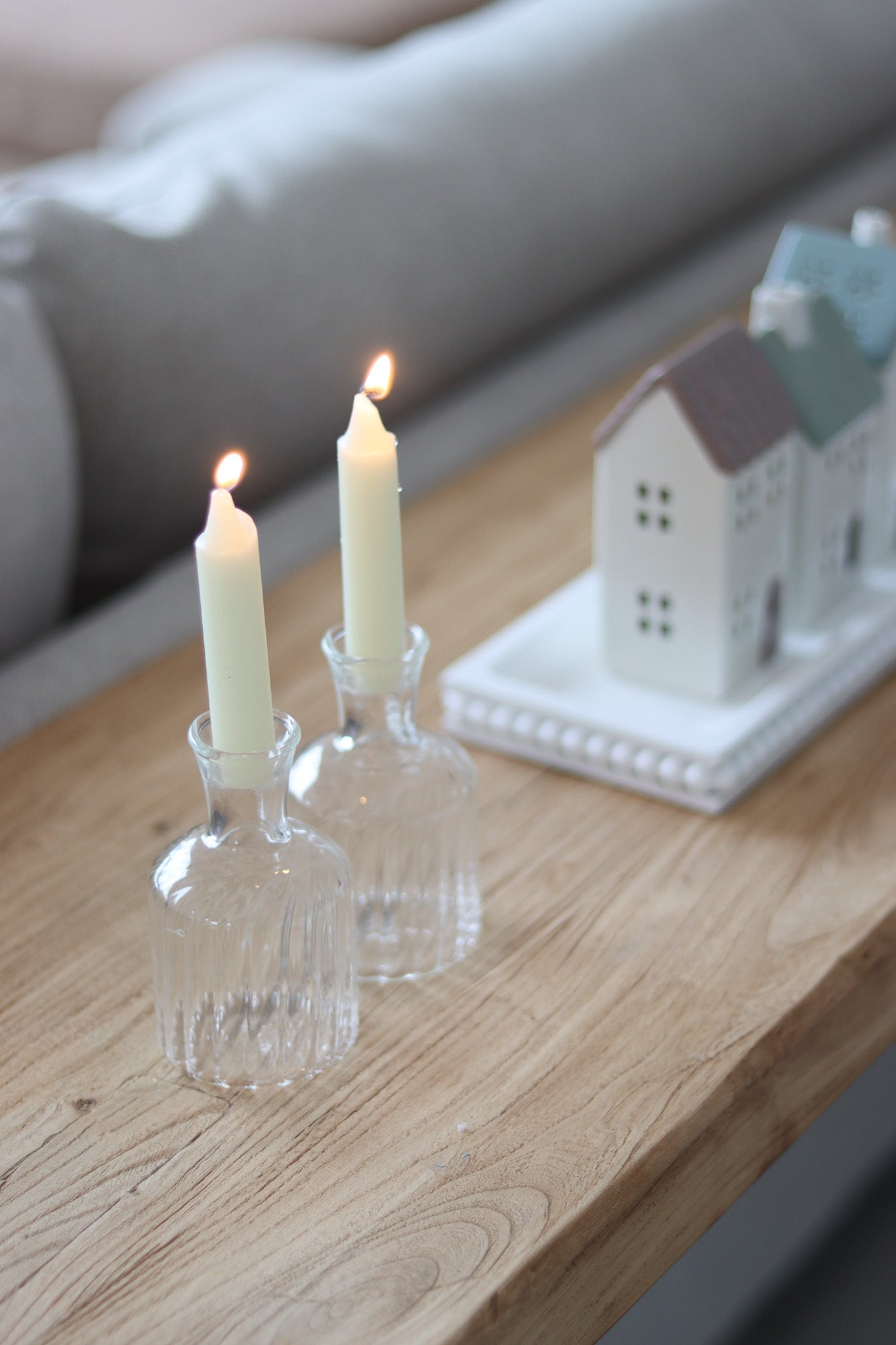 Set of 2 Rippled Glass Candle Holders | Pretty Little Home