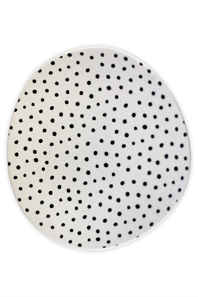 Irregular Ceramic Plates - Black Dots 4pc Set | Pretty Little Home