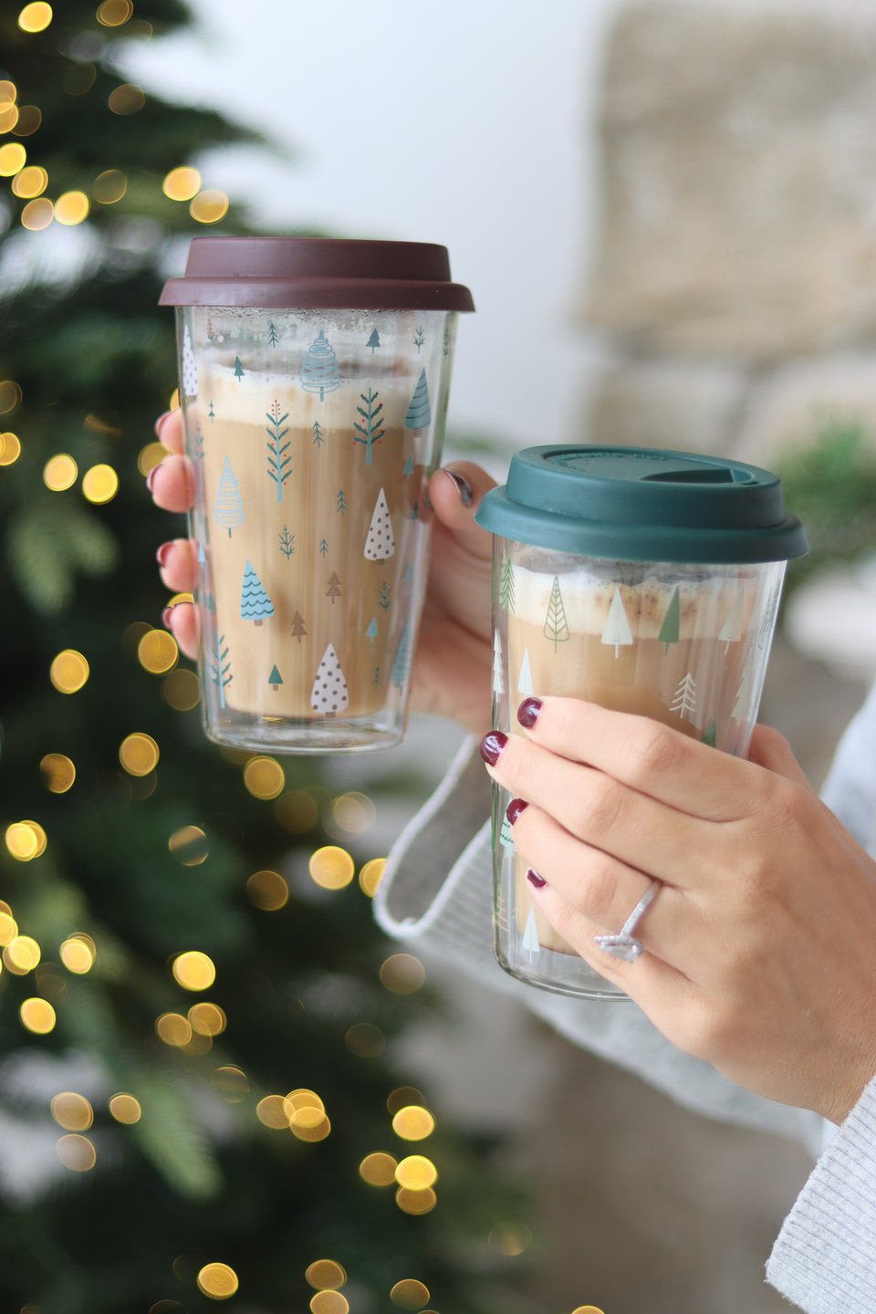 Double Walled Glass Travel Mug Bundle – Xmas Duo – Pretty Little Home