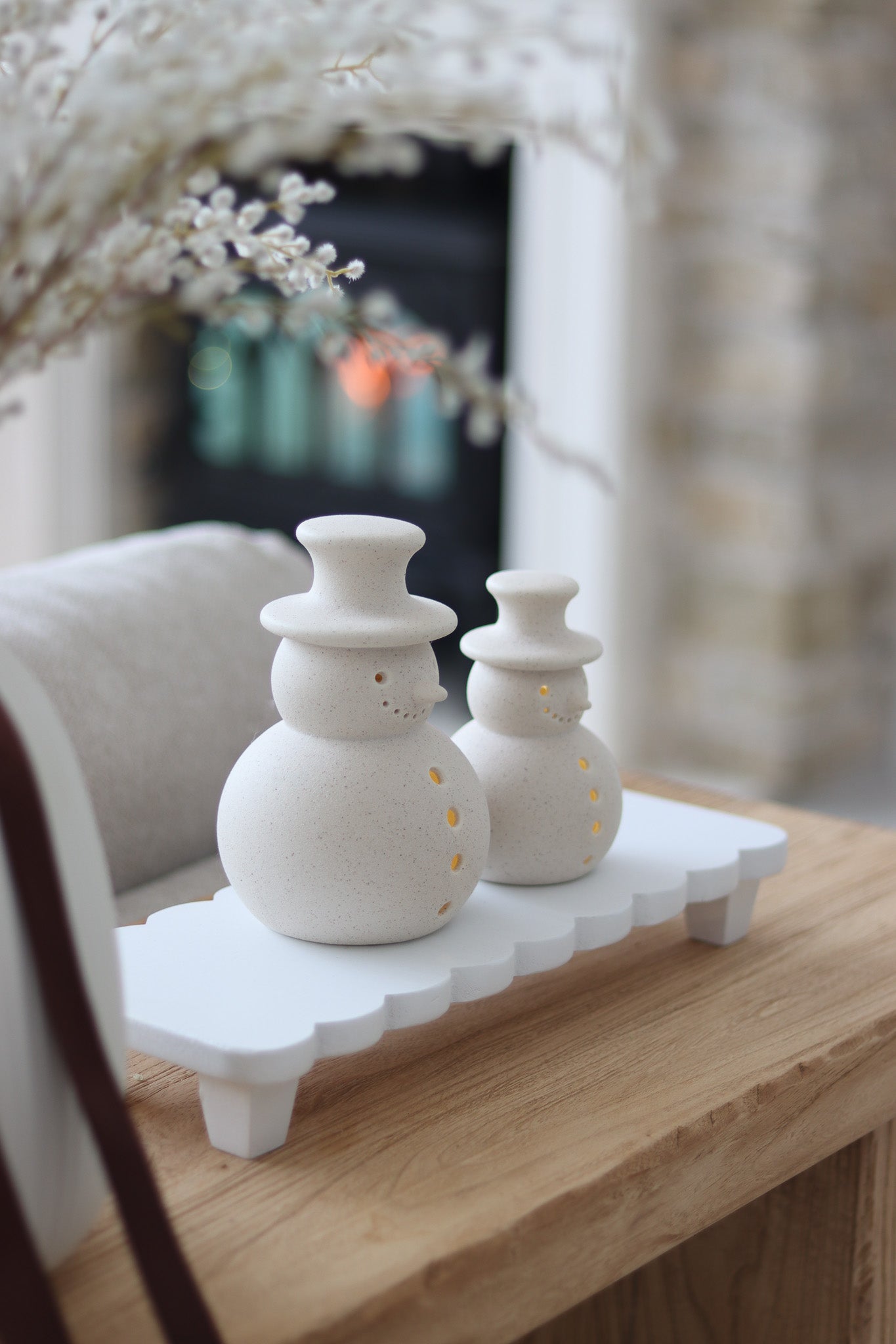 Snowman Scalloped Tray Bundle – Pretty Little Home