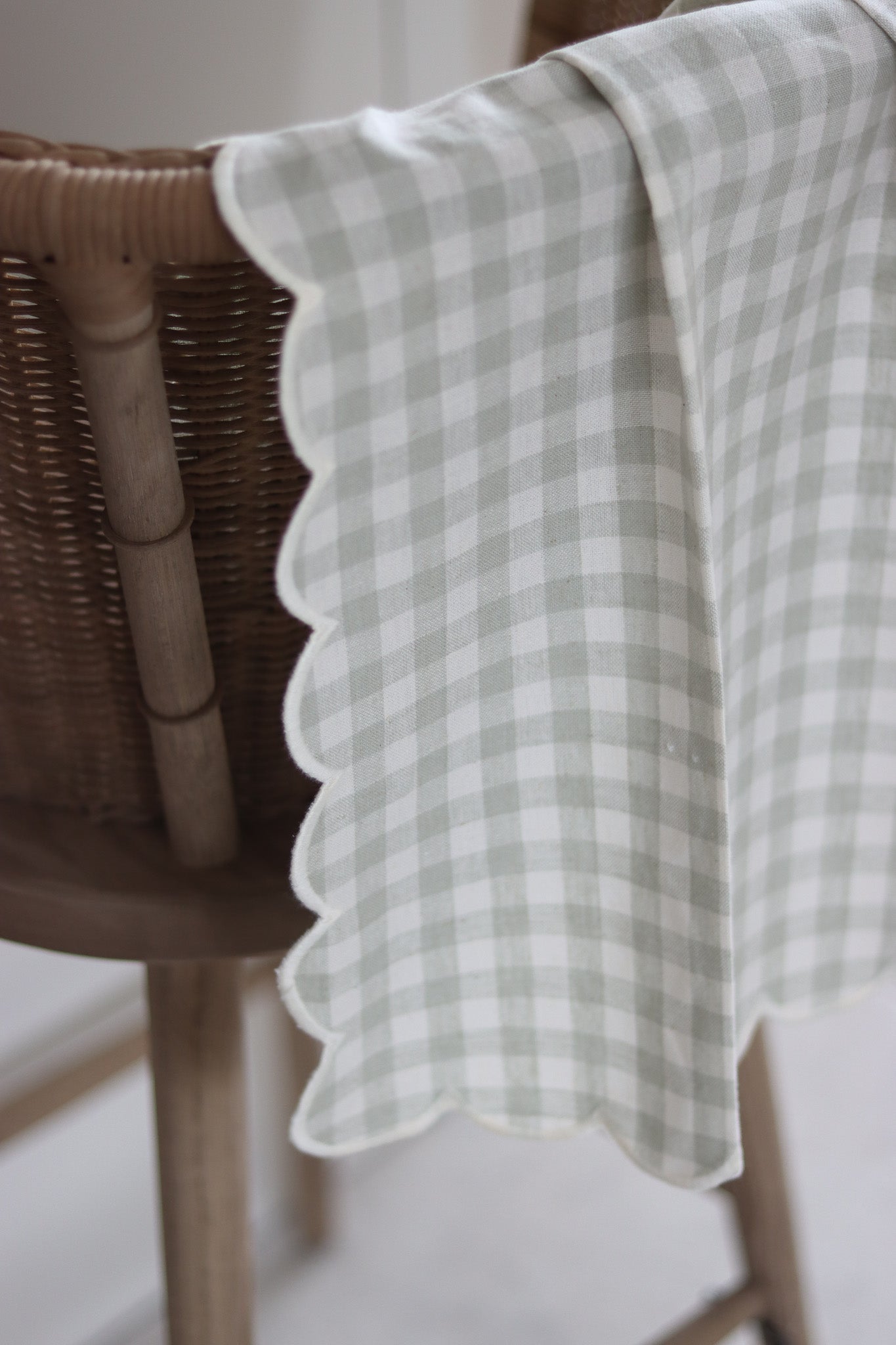 Set of 2 Scalloped Light Grey Tea Towels | Pretty Little Home