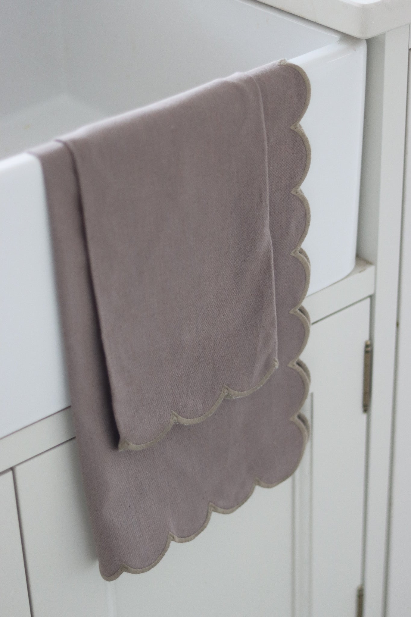 Set of 2 Scalloped Grey Tea Towels | Pretty Little Home