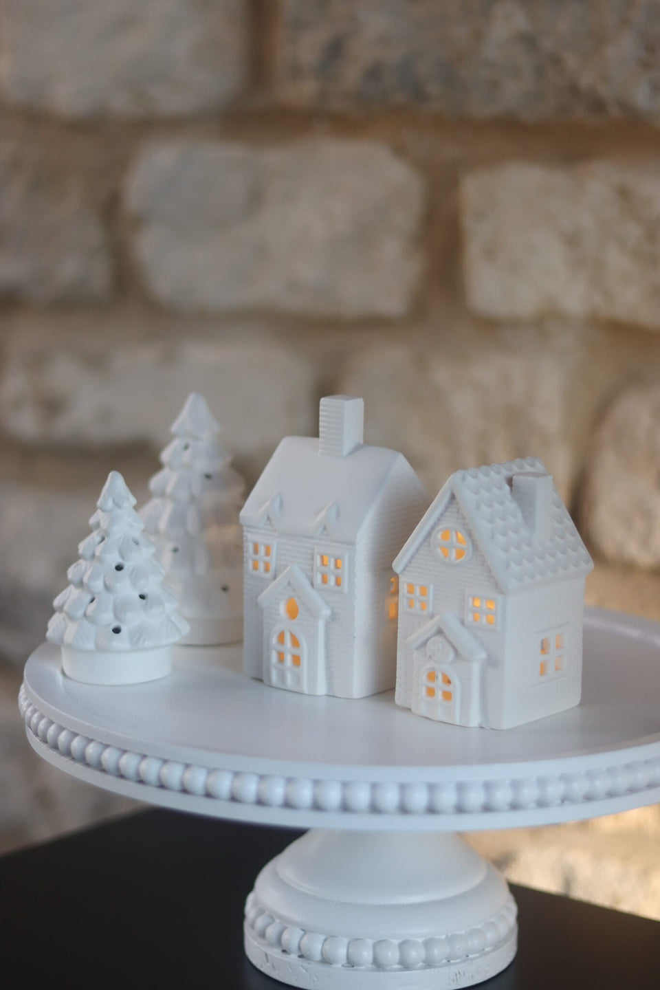Set Of 2 Snowy LED Houses | Pretty Little Home