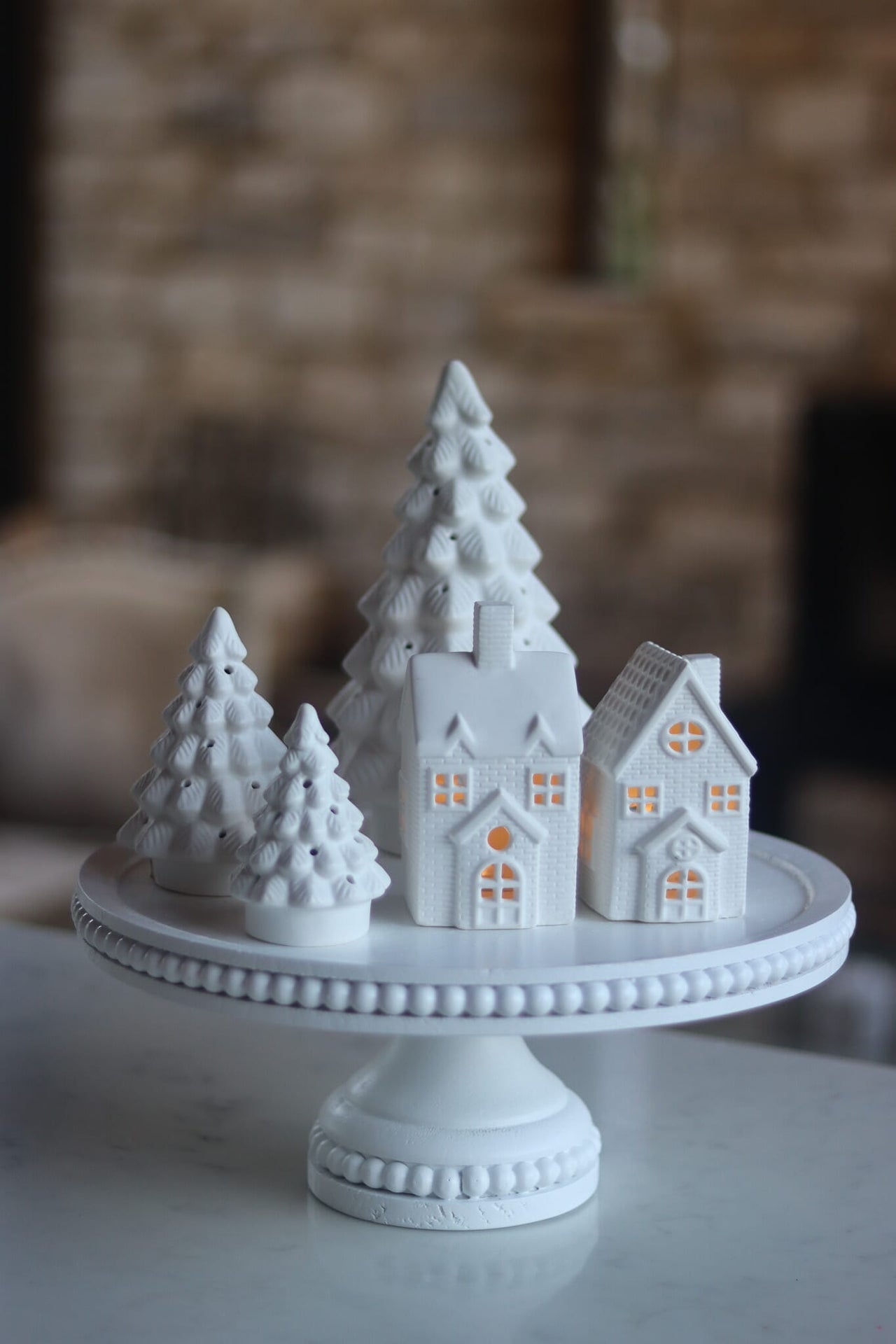 Set Of 2 Snowy LED Houses | Pretty Little Home